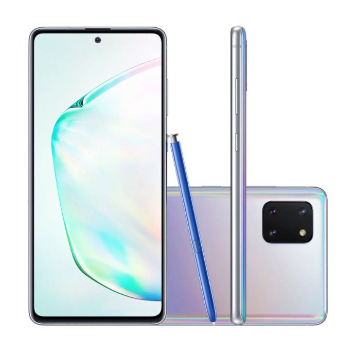 Smartphone Samsung Galaxy Note 10 Lite Prata 128gb 6gb Ram Tela De 6