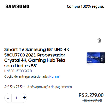 Smart TV Samsung 58" UHD 4K Processador Crystal 4K 58CU7700 | CUPOM ...