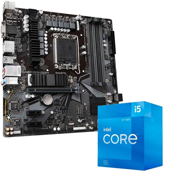 Kit Processador Intel Core i5-12400F + Placa Mãe Gigabyte B660M DS3H ... Kit Processador Intel Core i5-12400F + Placa Mãe Gigabyte B660M DS3H ...