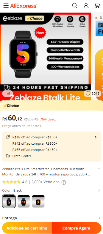 Smartwatch Zeblaze Btalk Lite [NOVOS USUÁRIOS + INTERNACIONAL ...