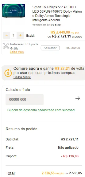 Smart TV Philips 55" 4K UHD LED 55PUG7406/78 Dolby Vision e Dolby Atmos ...