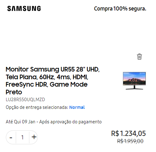 Monitor Samsung UR55 28" UHD 4K, 60 Hz, 4ms, HDMI, FreeSync HDR | CUPOM ...