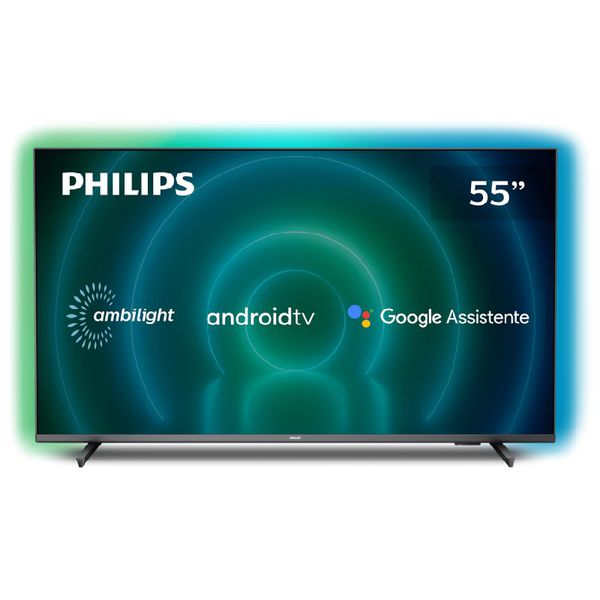 Smart TV Philips 55" Ambilight 4K UHD LED Android TV 60Hz 55PUG7906/78 ...