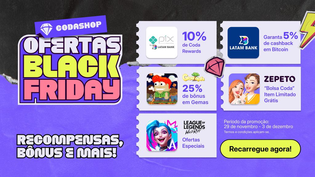 Black Friday da Codashop garante descontos e bônus em recarga de jogos ...