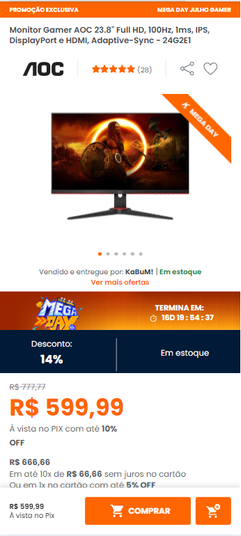 Monitor Gamer AOC 23.8" Full HD, 100Hz, 1ms, IPS, DisplayPort e HDMI, Adaptive-Sync - Canaltech ...