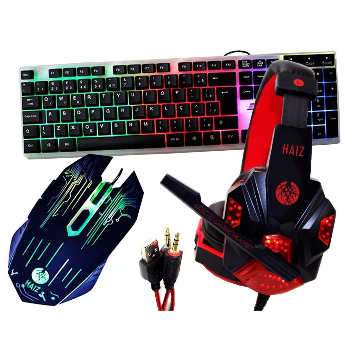 Kit Gamer Haiz Teclado Mouse Fone Headset 5.1 Led Hz22 5237 - Canaltech ...