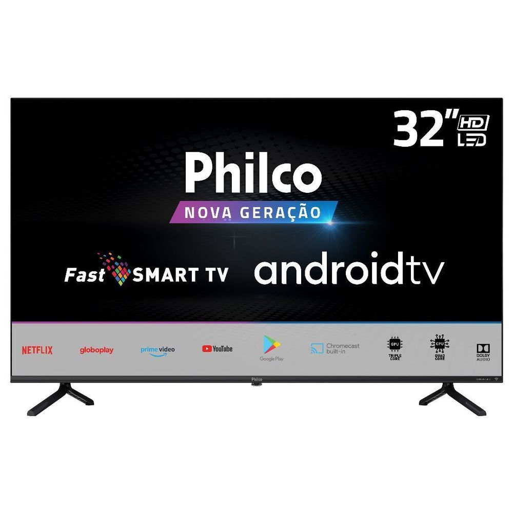 Smart TV LED 32" Philco PTV32E20AGBL HD Android 2 USB 2 HDMI Com ...