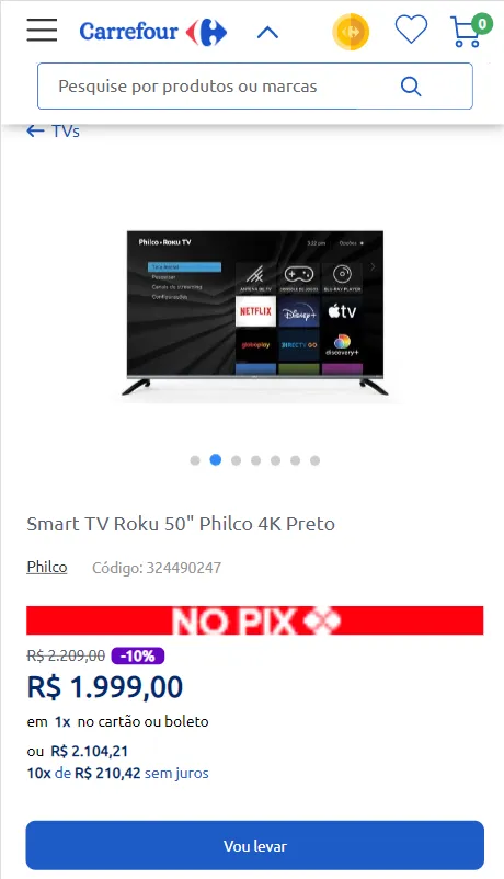 Smart TV Roku 50" Philco 4K Preto - Canaltech Ofertas
