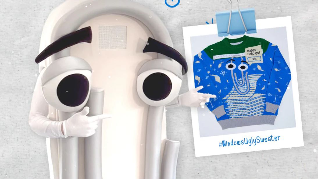 Mascote Clippy vira estampa de suéter cafona anual da Microsoft - Canaltech