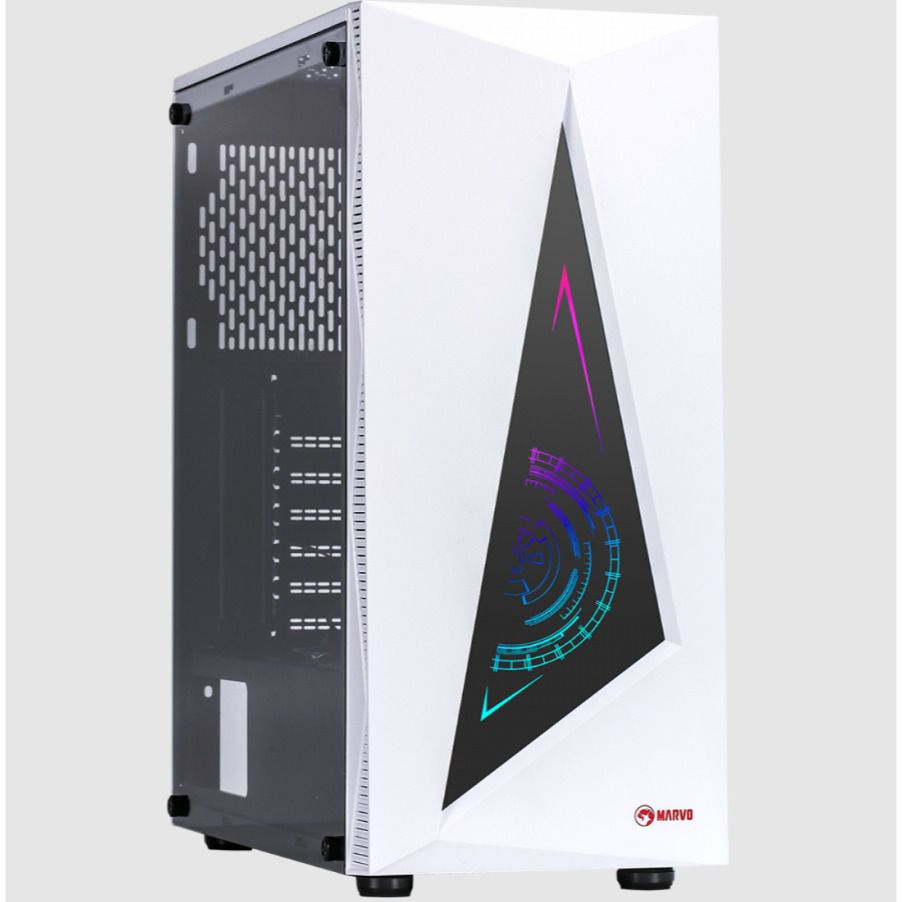 Gabinete Gamer Marvo CA-119 WH, RGB, Mid Tower, Vidro Temperado, White ...