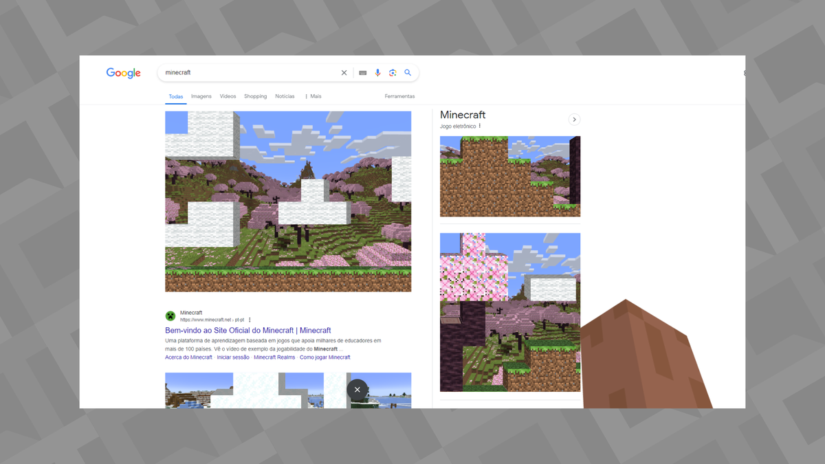 15 anos de Minecraft | Google adiciona easter egg na busca - Canaltech