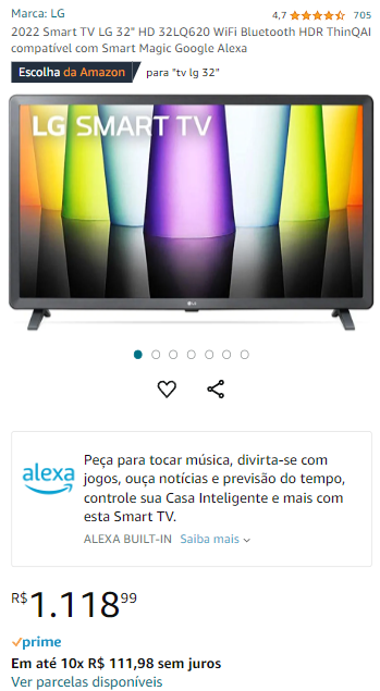 [PARCELADO] 2022 Smart TV LG 32" Full HD 32LQ620 WiFi Bluetooth HDR ...