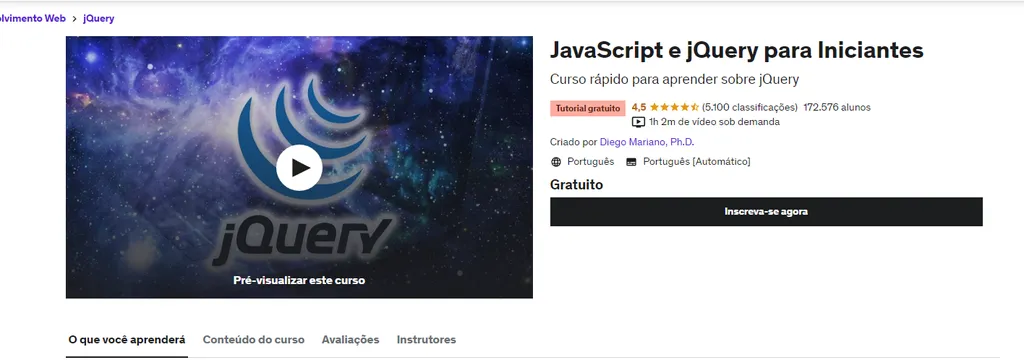 Curso gratuito: JavaScript e jQuery para Iniciantes - Canaltech Ofertas