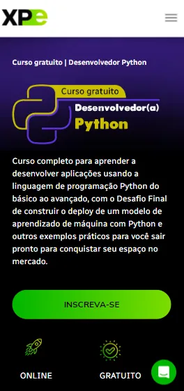 Curso Gratuito Desenvolvedor Python com Certificado - XP Educação ...