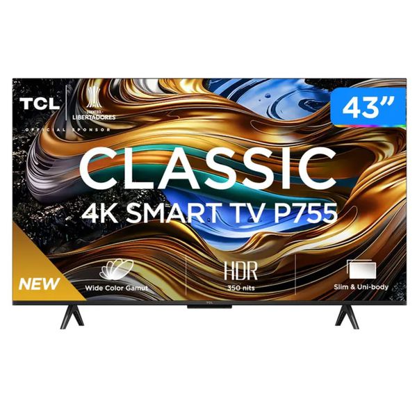 Smart TV 43" 4K UHD LED TCL 43P755 Wi-Fi Bluetooth 3 HDMI 1 USB | APP ...