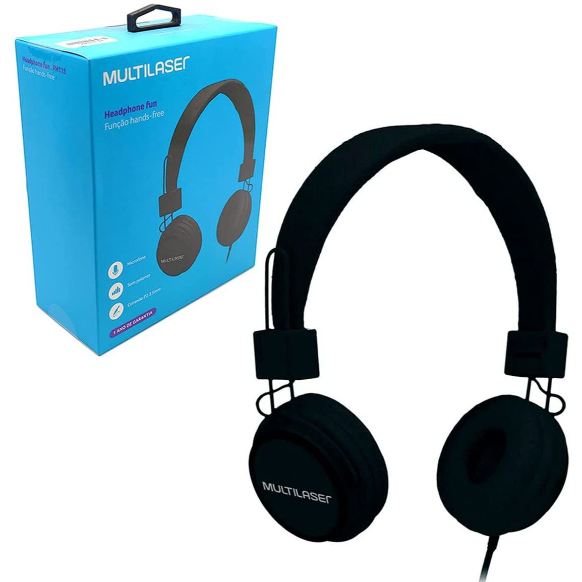 Fone De Ouvido Multilaser Headphone Fun Preto P2 - PH115 55882 ...