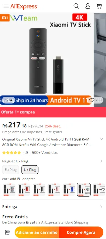 Xiaomi Mi TV Stick 4K [INTERNACIONAL] - Canaltech Ofertas