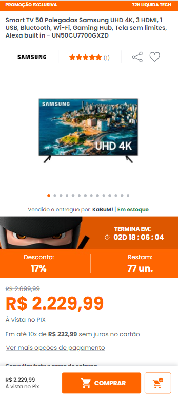 [PARCELADO] Smart TV 50 Polegadas Samsung UHD 4K, 3 HDMI, 1 USB ...