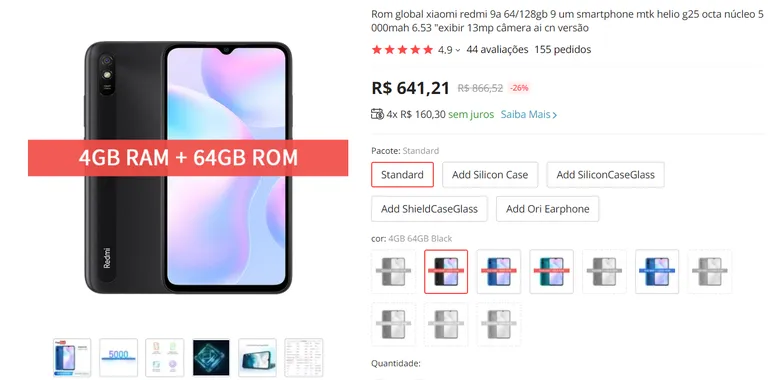 Smartphone Xiaomi Redmi 9A 64/128GB [INTERNACIONAL] - Canaltech Ofertas