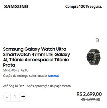 Smartwatch Samsung Galaxy Watch Ultra 47mm LTE, Galaxy AI | CUPOM ...