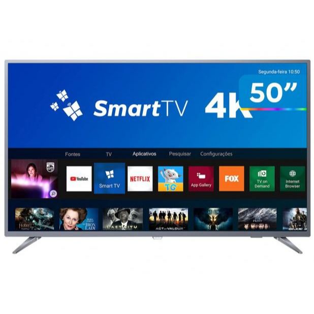 Smart TV LED 50" Philips 50PUG6513/78 Ultra HD 4k com Conversor Digital ...