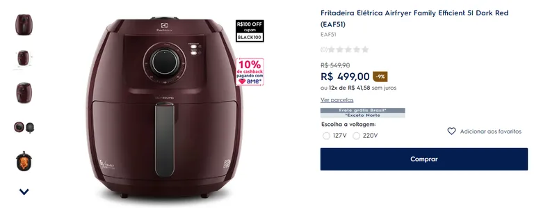 [LEIA A DESCRIÇÃO] Fritadeira Elétrica Airfryer Family Efficient 5l ...