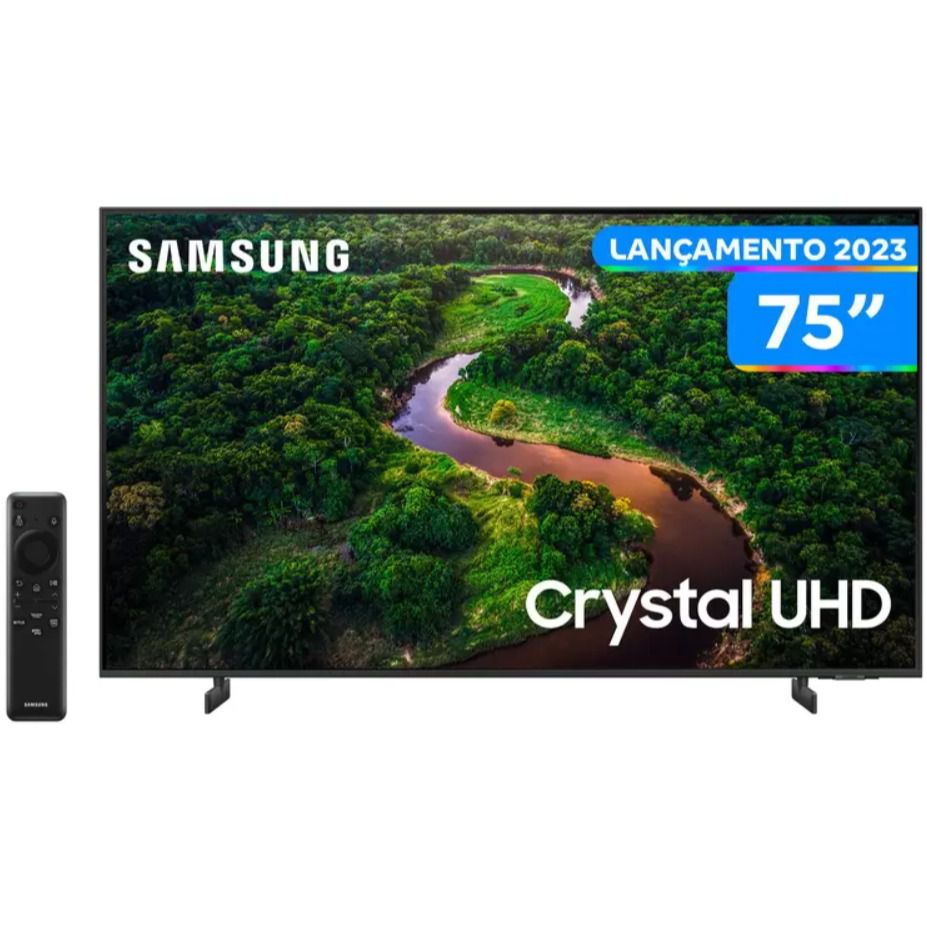 Smart TV 75” UHD 4K LED Crystal Samsung 75CU8000 - Lançamento 2023 Wi ...