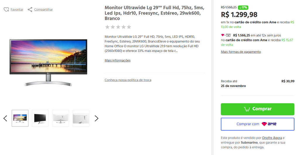 Monitor para PC Full HD UltraWide LG LED IPS 29” - 29WK600 - Canaltech ...