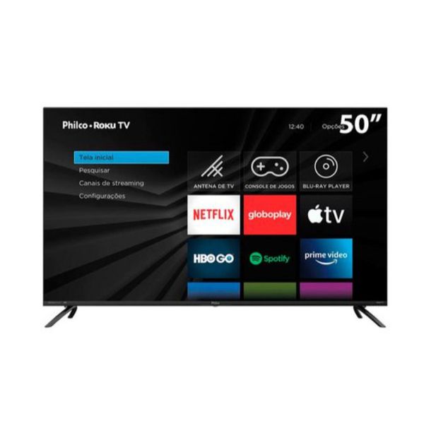 Smart Tv LED 50 Polegadas UHD 4K PTV50RCG70BL Roku Tv Processador Quad ...