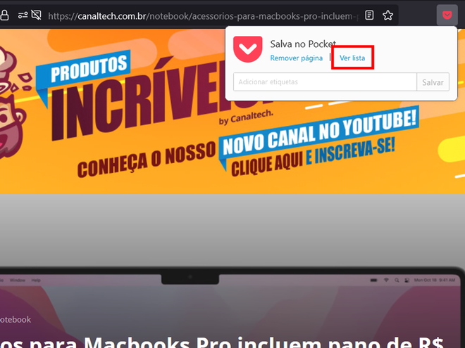 Como usar o Pocket para salvar sites e ler depois - Canaltech