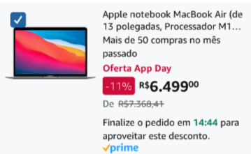 PARCELADO | Apple MacBook Air (de 13 polegadas, Processador M1 da Apple com CPU 8‑core e GPU 7 ...