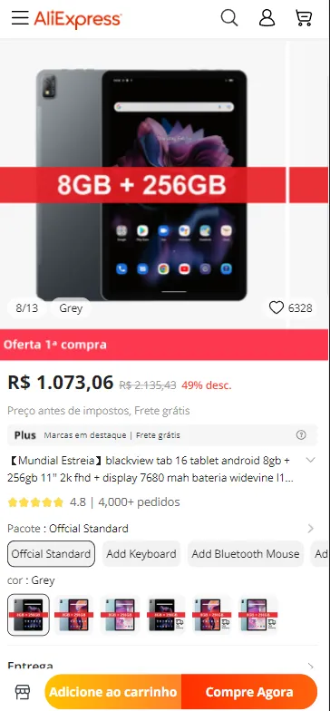 Tablet Blackview Tab 16 [INTERNACIONAL] - Canaltech Ofertas