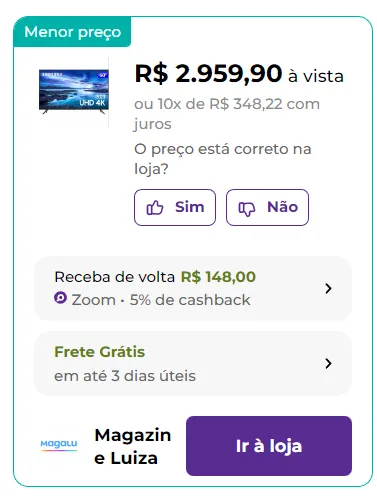 Smart Tv 60 Polegadas 4K WiFi Tizen Crystal Uhd Samsung [CASHBACK ZOOM ...