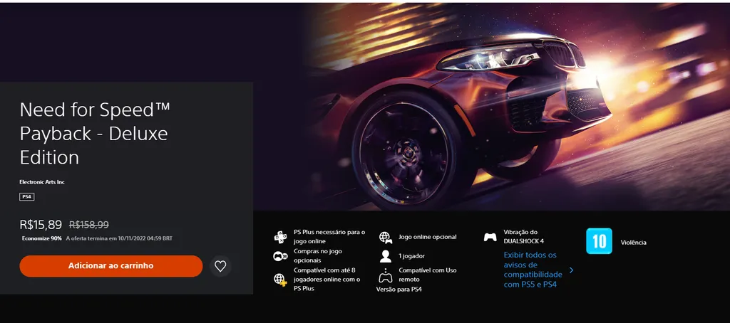 Need for Speed™ Payback - Deluxe Edition - PS4 - Canaltech Ofertas