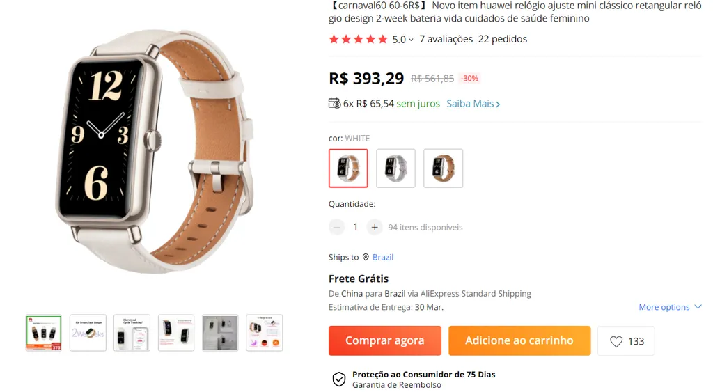 Smartwatch Huawei Watch Fit Mini [INTERNACIONAL] - Canaltech Ofertas