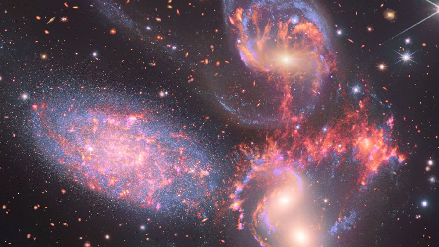 Quinteto de Stephan é cercado por nuvem 20 vezes maior que a Via Láctea ...